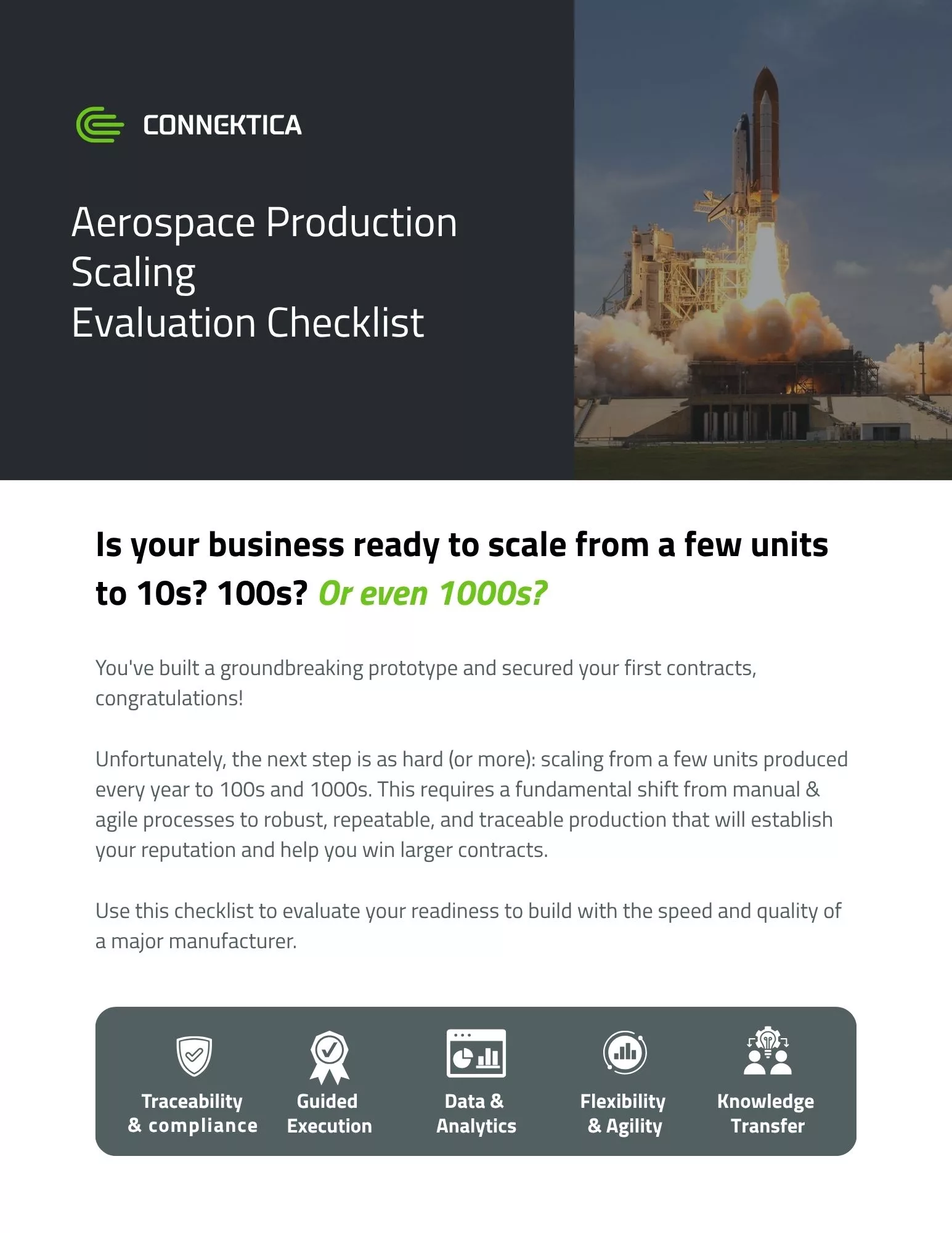 Production Scaling Readiness Checklist for Aerospace SMBs | Connektica